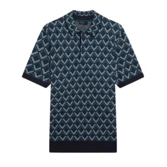 Ted Baker Melvvin Geo Jacquard Strick-polohemd In Marineblau