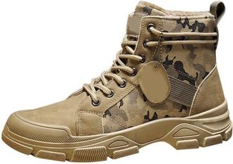 Generic Bottes dhiver pour homme - Motif camouflage - Doublure en fourrure - Chaussures hautes &agrave; lacets antid&eacute;rapantes - Semelle &eacute;paisse et douce - Bottes the