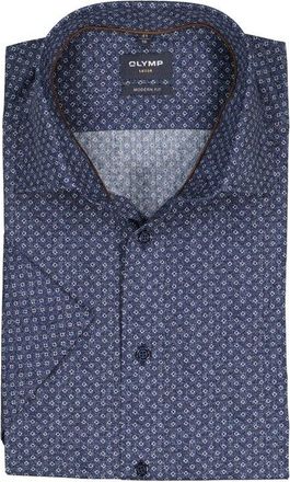 Olymp Herren Kurzarmhemd blau Baumwolle