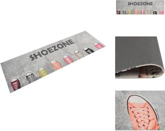 vidaXL Küchenteppich Waschbar Shoezone 60x180 cm Samt - Küchenläufer - Samt - Latex - Fußmatte - Waschbarer Teppich
