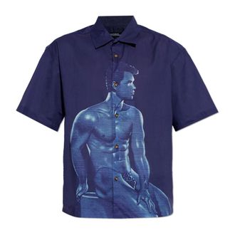 Carne Bollente Homme, Chemises, Bleu, Taille: S In Blue Shirt