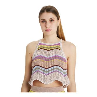 M Missoni Femme, Tops, Multicolore, Taille: 34 FR Haut Fantaisie Zig Zag