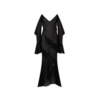 Roberto Cavalli Robe nuisette en mousseline de soie - Femme - Robes - Noir - Taille: 40 FR
