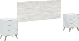 Dmora PHILIPS Dmora - Kopfteil Ayok, Kopfende, Bettkopfteil, Kopfbrett, 160x3 h60 cm, Wei&szlig; und Antikwei&szlig;