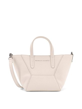 Brunello Cucinelli Sac Port&eacute; &Eacute;paule - Blanc
