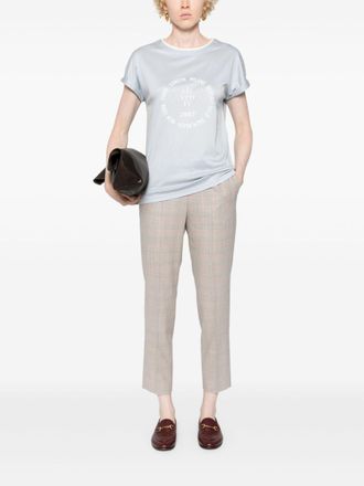 PESERICO Womens Checked Tapered Trousers Aw24 W