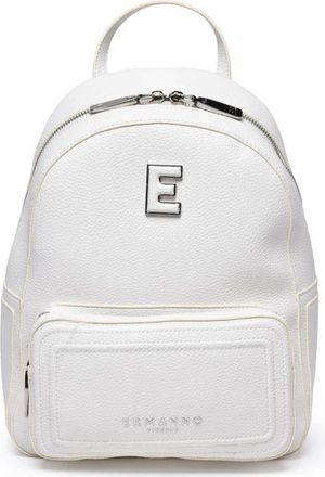 Ermanno Scervino Femme, Sacs, Blanc, Taille: ONE Size Zip Backpack
