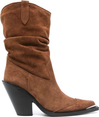 Ermanno Scervino Stiefeletten aus Wildleder 90mm - Braun