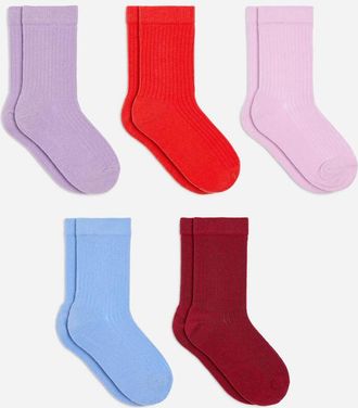 Arket Rippstricksocken 5er-Pack -Rosa
