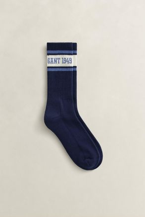 GANT Herren Gestreifte Logo Sportsocken (40-42) CLASSIC Blau