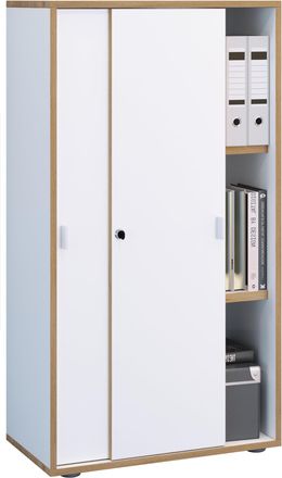 VCM Büroschrank mit 3 Fächern | moderner Aktenschrank mit Schiebetüren | Maße ca. H. 110 x B. 60 x T. 37 cm- Salia 3-Fach