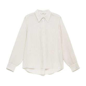 Maliparmi Maliparmi, Femme, Blouses et Chemises, Beige, Taille: 40 FR Chemisier Fluide &agrave; Rayures