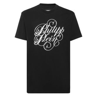 Philipp Plein Homme, Tops, Noir, Taille: 3XL T-Shirt Col Rond