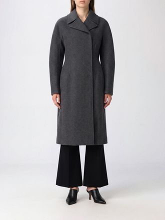 Jil Sander Langer zweireihiger Mantel aus reiner Schurwolle mit verdecktem Verschluss
