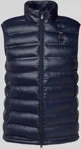 Blauer Steppweste mit Stehkragen und Zweiwege-Reißverschluss