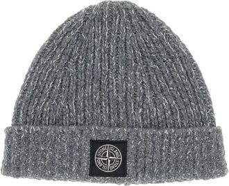 Stone Island Caps & M&uuml;tzen - Knitted Beanie Hat With Ribbed Texture - Gr. ONE SIZE - in Grau - f&uuml;r Damen
