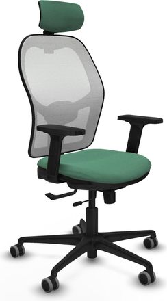 Piqueras y Crespo Ergonomischer Stuhl, verstellbare Arme, h&ouml;henverstellbare Lendenwirbelst&uuml;tze und Kopfteil, h&ouml;henverstellbar und neigbar. Ausgestattet mit Syncro/Trasl