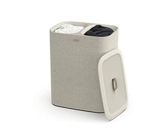 Joseph Joseph Tota- Panier de séparation du linge de 90 litres avec couvercle, 2 sacs de lavage amovibles avec poignées- Beige