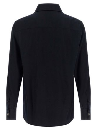 Brunello Cucinelli Virgin Wool Flannel Overshirt - Navy