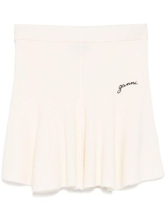 Ganni chemise en maille &agrave; design nervur&eacute; - Blanc