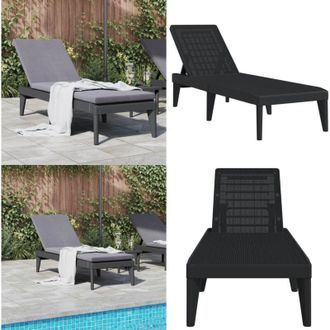 vidaXL Vidaxl - Sonnenliege Anthrazit 186x60x29 cm pp - Sonnenliege - Gartenliege - Au&szlig;enliege - Poolliege - Relaxliege - Home & Living
