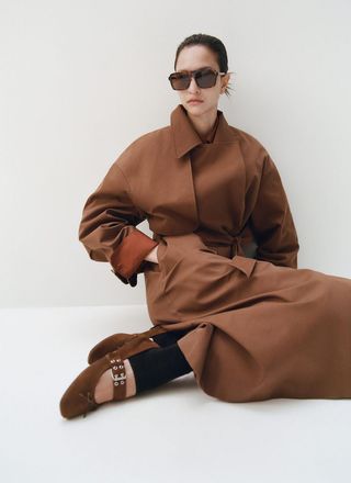 Mango Ballerines fermeture &agrave; boucle chocolat - Femme - 35 - MANGO