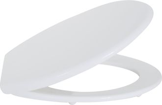 MSV WC Sitz Toilettensitz WC Deckel Klobrille Weiß mit Edelstahlscharnieren