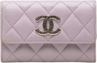 Chanel Porte-cartes Pre-owned - Femme - Pre-owned - Violet - Taille: ONE Size
