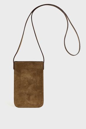 Gerard Darel Porte t&eacute;l&eacute;phone en cuir velours int&eacute;rieur m&eacute;tallis&eacute; - LADYPHONE - Toundra