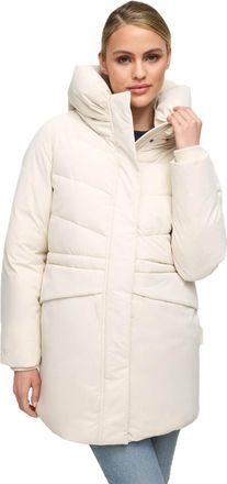 Marikoo Damen Winterjacke (XS-5XL) - gesteppt, mit Kapuze, Fleecefutter - N058 - Cream Gr&ouml;&szlig;e L - Gr.L