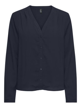 Only Damen Onlnova Life Elite L/S Malou TOP SOLID Bluse, Night Sky, X-Large