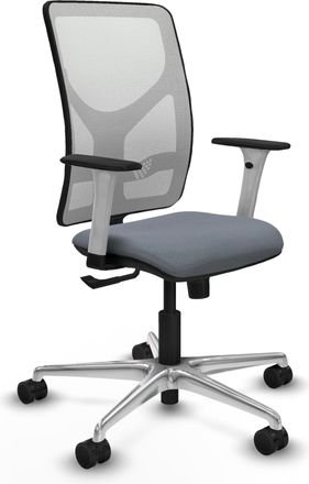 Piqueras y Crespo Schreibtischstuhl, wei&szlig; und grau, mit wei&szlig;en und schwarzen Armlehnen, h&ouml;henverstellbare Lendenwirbelst&uuml;tze, 3 Positionen, Wei&szlig; / Grau