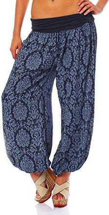 Malito more than fashion Malito 7198 Pantalon bouffant pour femme avec motif de yoga - Pantalon sarouel pour la danse et la détente - Pantalon long Aladdin - Pantalon de loisi