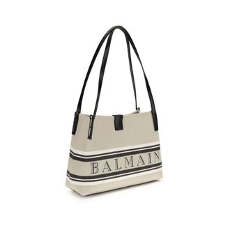 Balmain Womens Beige Cotton Shoulder Bag