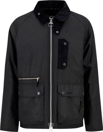 Barbour Wattierte Wachsjacke Tract mit Cordkragen in