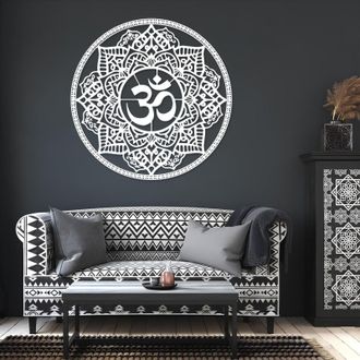 Generic Metall-Wanddeko, Lotusblumen-Deko, Deko, Yoga-Deko f&uuml;rs Schlafzimmer (Wei&szlig;, 39x39|100x100 cm)