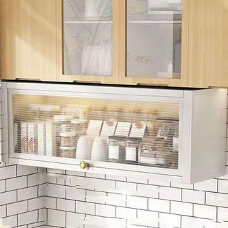 Generic H&auml;ngeschrank Mehrzweckschrank Metall L&auml;nge 40/50/60/80/100 cm Schrankt&uuml;r Mit Hydraulischer St&uuml;tzstange 360&deg;-Rundumschlie&szlig;bar for Wohnzimmer, K&uuml;chen Un