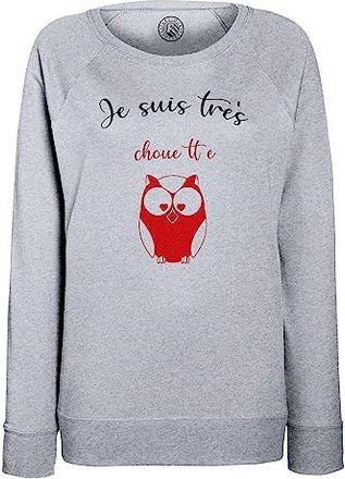 Fabulous Sweatshirt Femme Gris Je suis Tres Chouette Humour Mignon Hibou