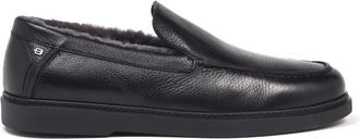 Baldinini Mocassin &agrave; enfiler en cuir foulonn&eacute; - Homme - Chaussures - Noir - Taille: 45 EU