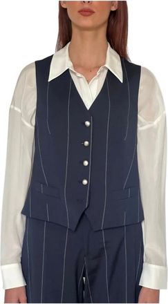 L.B.M. 1911 L.b.m. 1911, Femme, Vestes, Bleu, Taille: 38 FR Gilet Tailleur