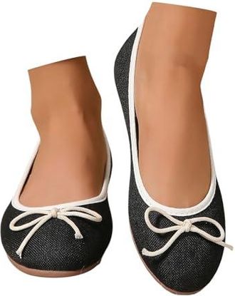 Generic Chaussures pour femme - Pour le printemps et l&eacute;t&eacute; - Couleur unie - Avec noeud - Confortables - &Agrave; enfiler - Mary Janes - Chaussures basses - Chaussures