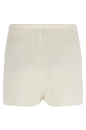 Le Kasha Womens Knitted Shorts White Linen