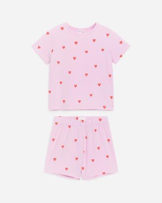 Arket Zweiteiliger Kurzer Pyjama Aus Jersey -Rosa