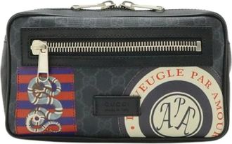 Gucci unisex, Pre-owned, Noir, Taille: ONE Size Sac banane GG Supreme Pre-owned