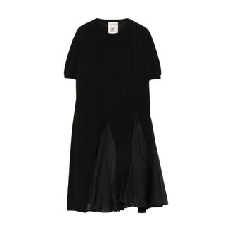 Semicouture Femme, Robes, Noir, Taille: 42 FR Panelled Knit Midi Dress