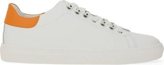 Moschino Homme, Chaussures, Blanc, Taille: 40 EU Leather Baskets