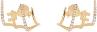 Elisabetta Franchi Femme, Accessoires, Jaune, Taille: ONE Size Boucles doreilles avec logo et strass