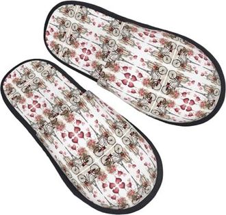 Generic Pantoufles Amour Tour De Paris Caf&eacute; Vin Parfum Coeur Chaud Pantoufles De Voyage L&eacute;gers Chaussons DInt&eacute;rieur Pour Voyage H&ocirc;tel Invit&eacute; M