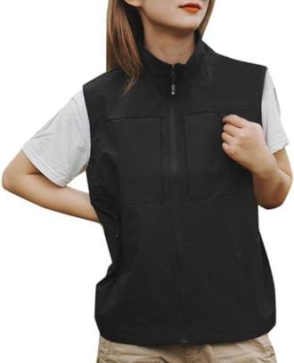 Generic Horizon Primaloft Gilet de ski de campagne durable et confortable avec doublure en polaire pour femme, Noir, 5XL