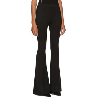 Rosetta Getty Black Jersey Pintuck Flared Trousers Size XS